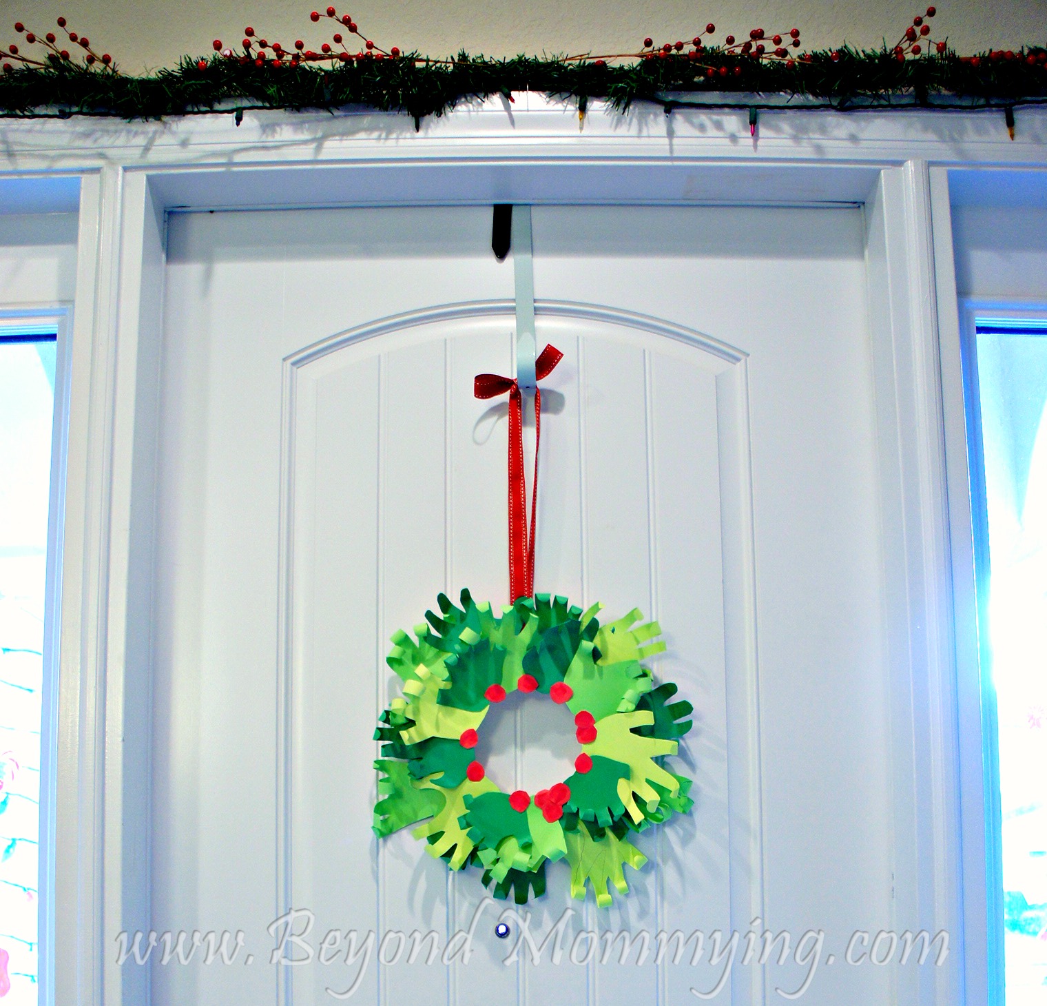 Kids Handprint Wreath Paper Craftivity Holiday Decoration