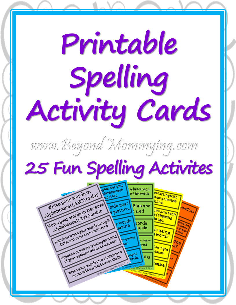 Fun Spelling Activity Cards Beyond Mommying Fun Spelling Activity Cards Beyond Mommying