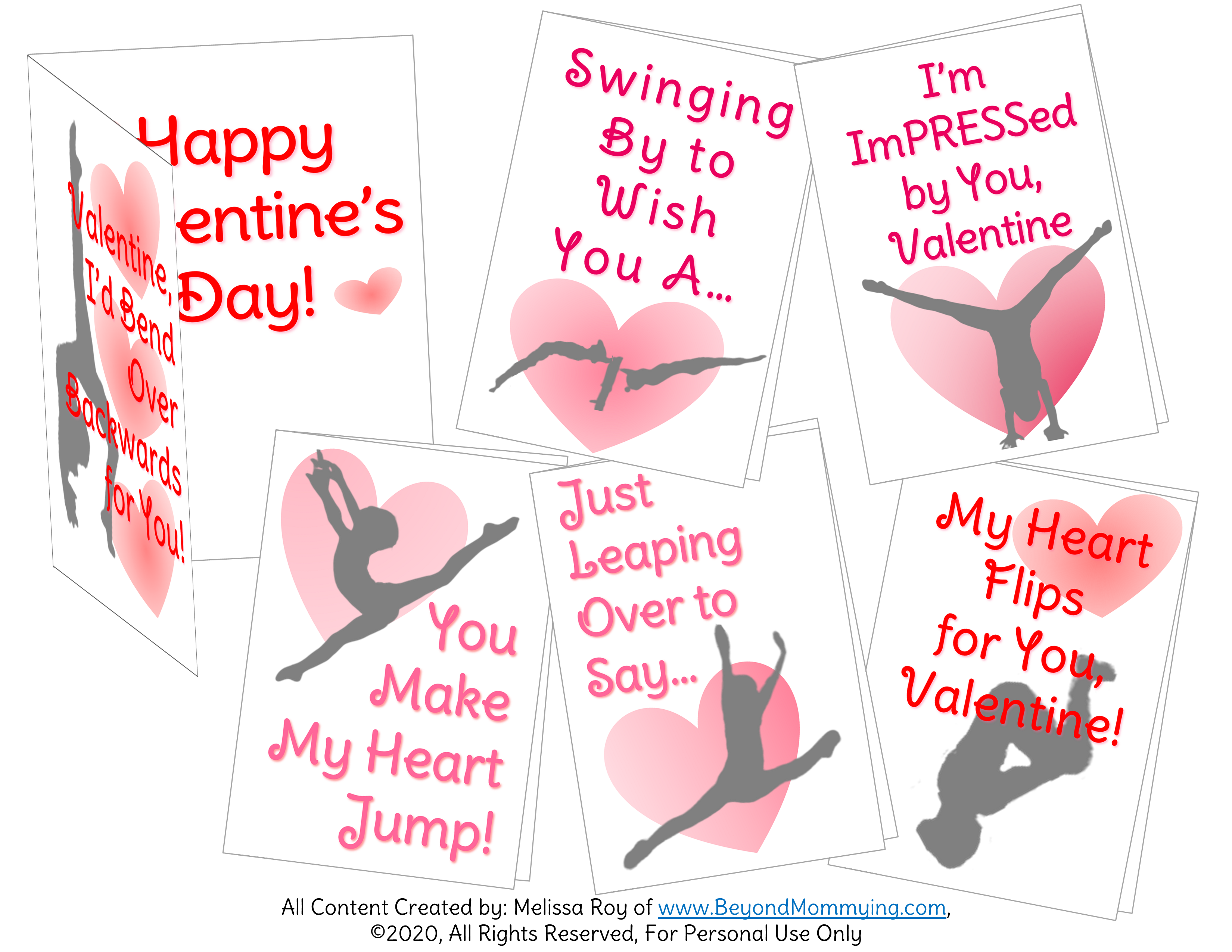 Gymnastics Valentine's Day Cards - Beyond Mommying
